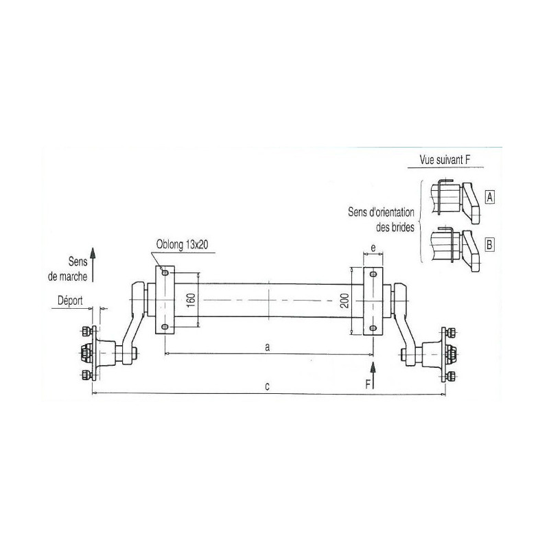 Essieu remorque Alko, pour remorque et caravane de 500Kg - ASC remorqu